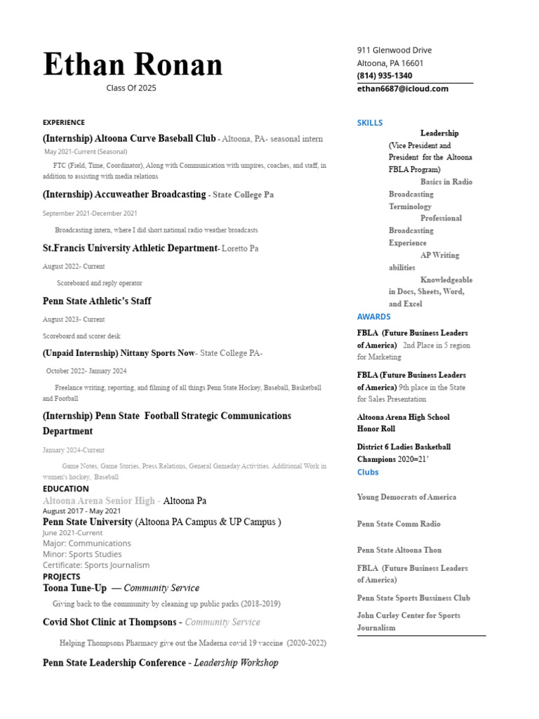 Pro Resume | Download Free PDF | Pennsylvania State University