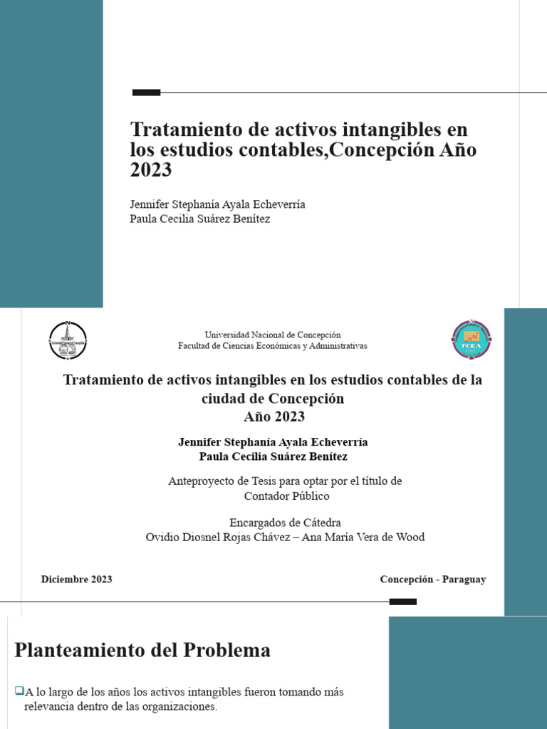 Defensa Anteproyecto 2023 | PDF | Activo intangible | Contabilidad