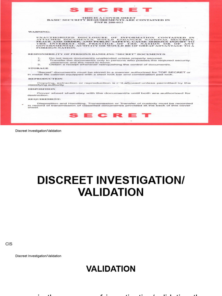Lecture Validation | PDF | Counterintelligence | Law Enforcement