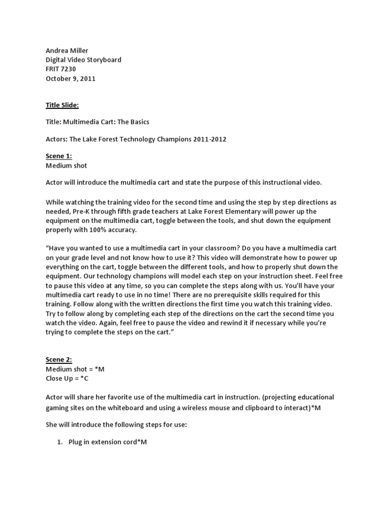 Storyboard | PDF | Camera | Zoom Lens