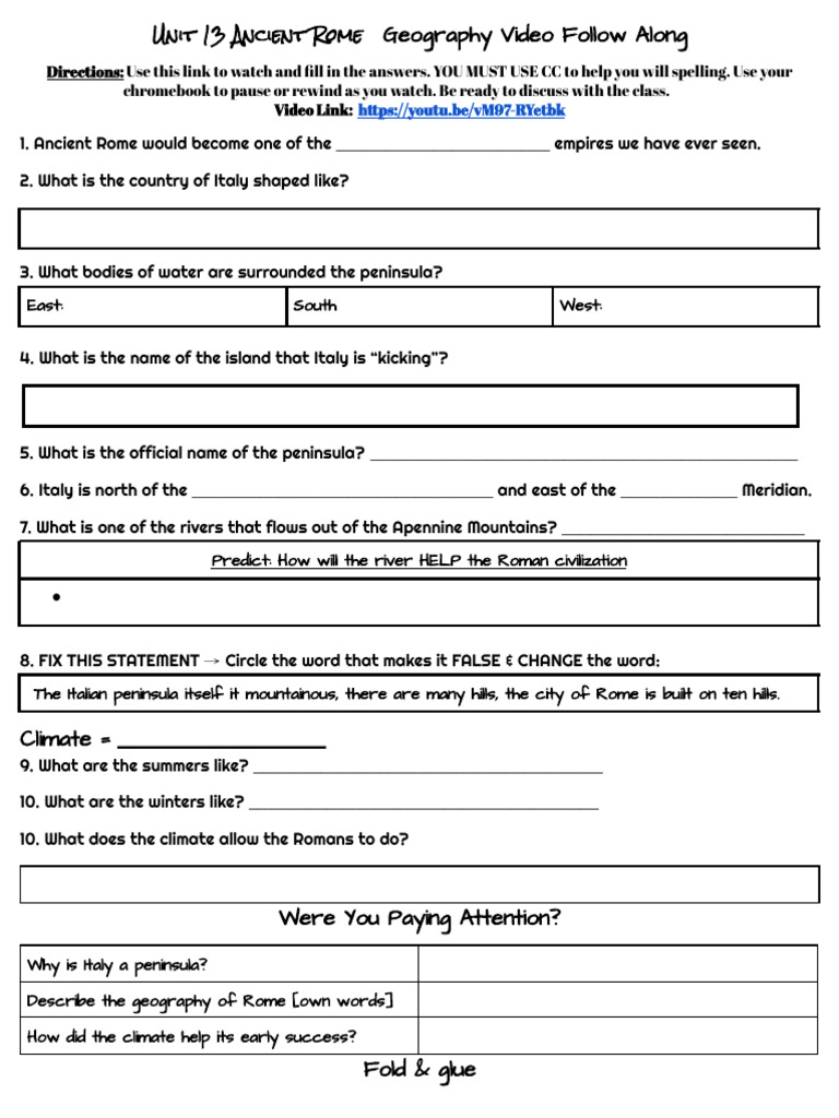 Geography of Rome Map Video Follow Along | PDF | Italy | Natural Sciences