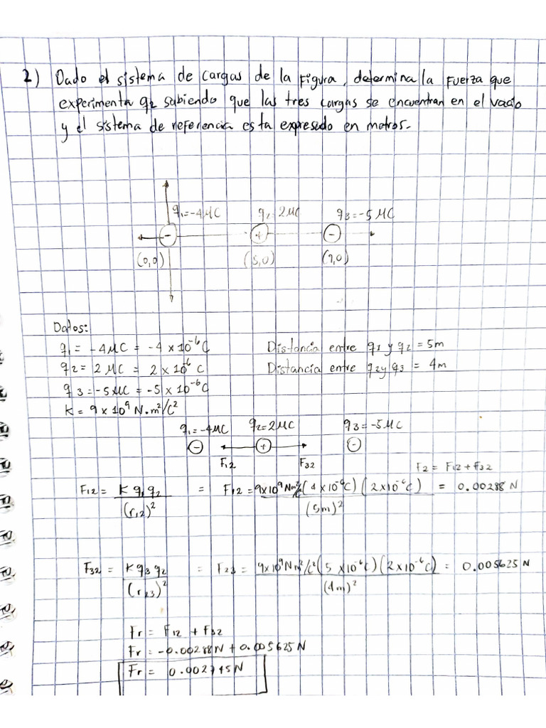 Ejercio 2 Ley Coulom | PDF