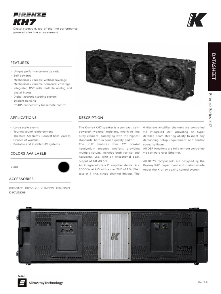 KH7 Datasheet Ver1 Rev4 | PDF | Amplifier | Digital Signal Processing