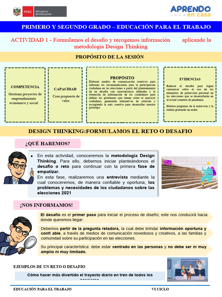 I EXPERIENCIA DE APRENDIZAJE - ACT 1 - 1° y 2° GRADO | PDF | El pensamiento de diseño | Cognición
