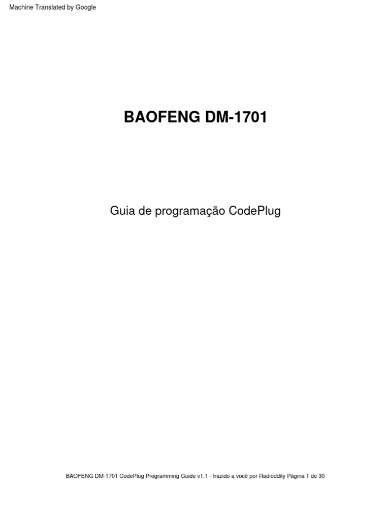 Baofeng DM-1701 Programming Guide V1.1 - Radioddity (1) PTBR | PDF ...