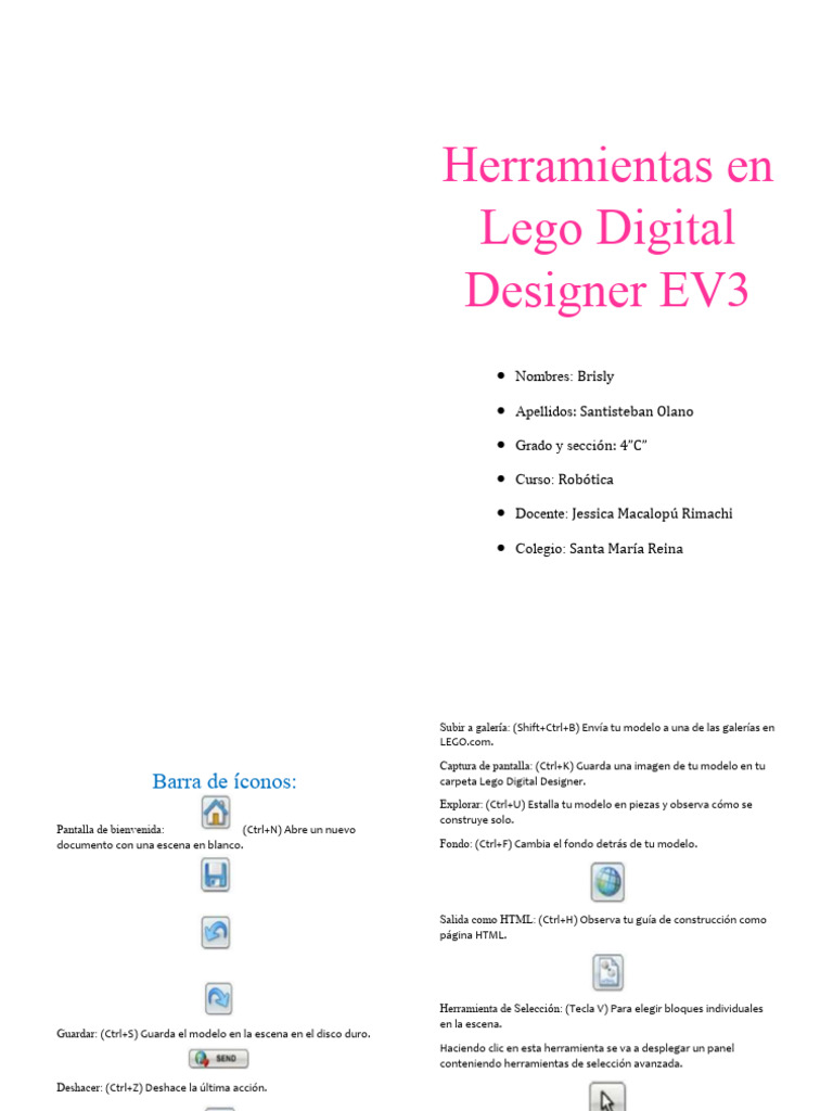Herramientas en Lego Digital Designer EV3 | PDF