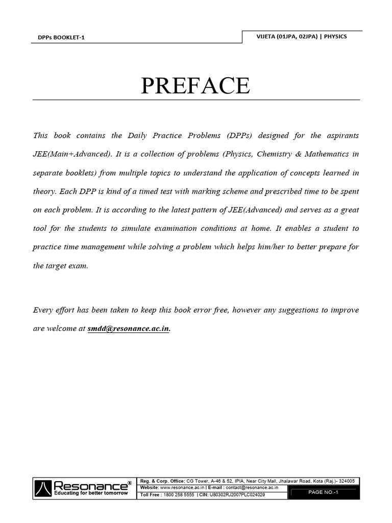 PhysicsDPPs Booklet A1 To A45 (JP) | PDF | Gases | Force
