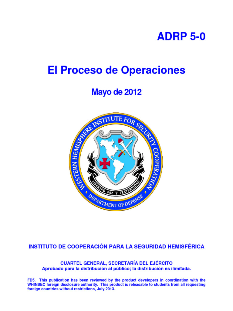 ADRP 5-0 (May 2012) El Proceso de Operaciones (SPME 72-13) | PDF | Planificación | Evaluación
