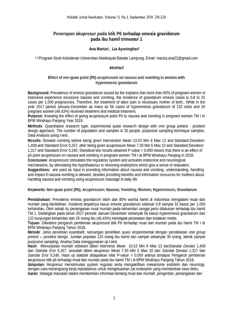 Jurnal Akupresur HEG 1 | PDF