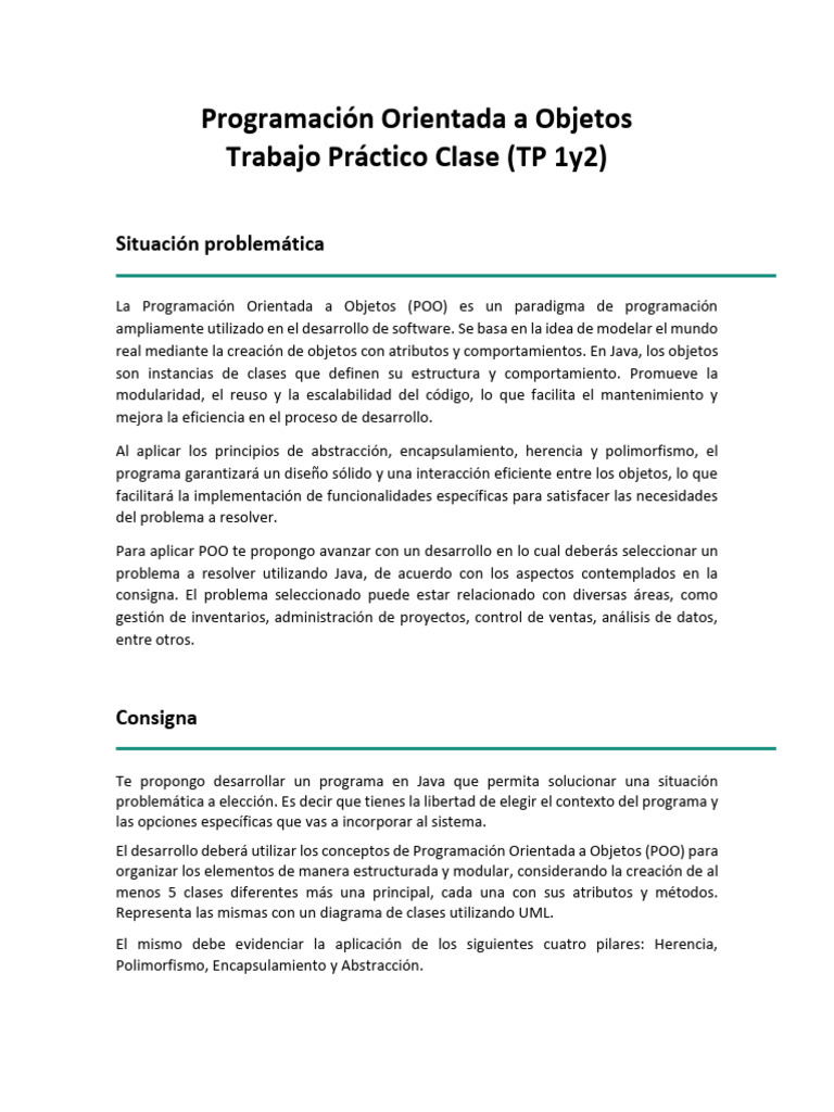 POO - TP1y2 | PDF | Programación orientada a objetos | Objeto (informática)