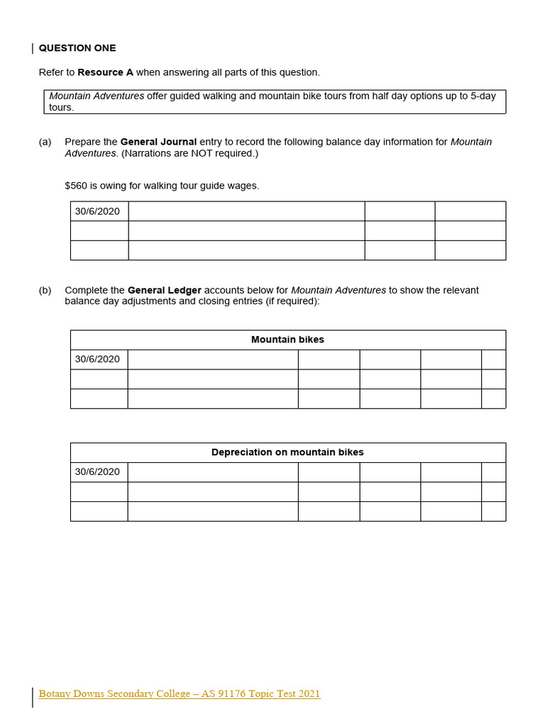 Mountain Adventures Financial Statements 2020 | PDF | Balance Sheet ...