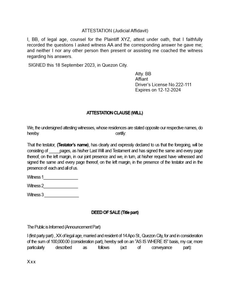 Additional Forms | PDF | Affidavit | Common Law
