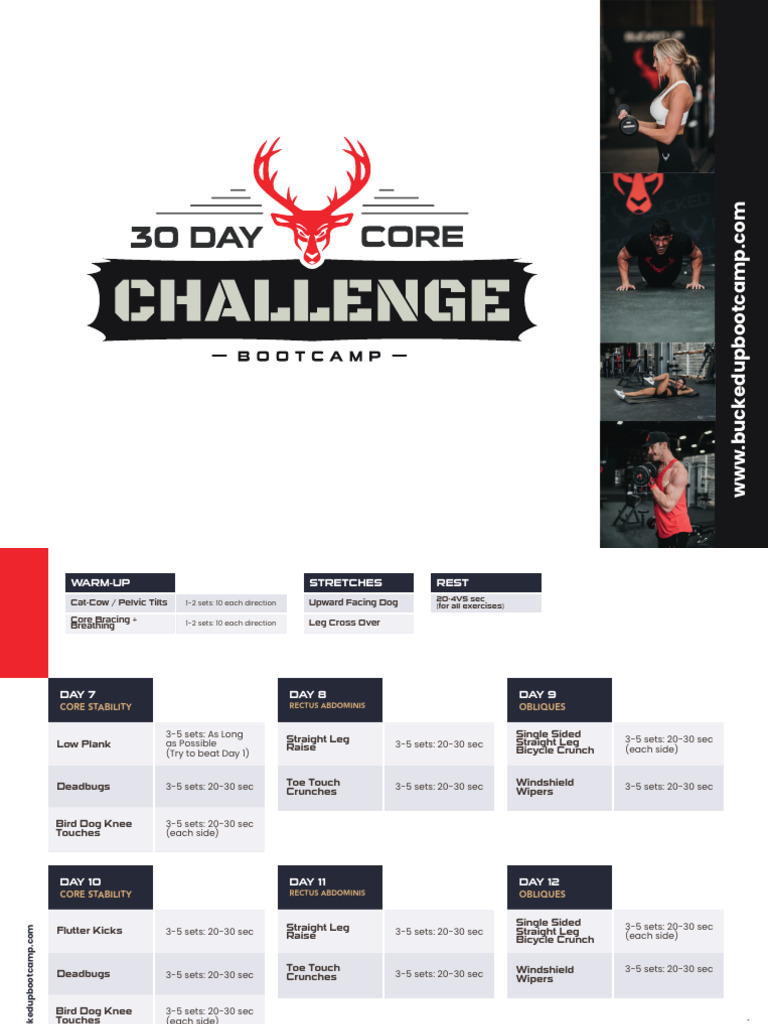 30-Day Core Workout Plan | PDF | Strength Training | Management Of Obesity