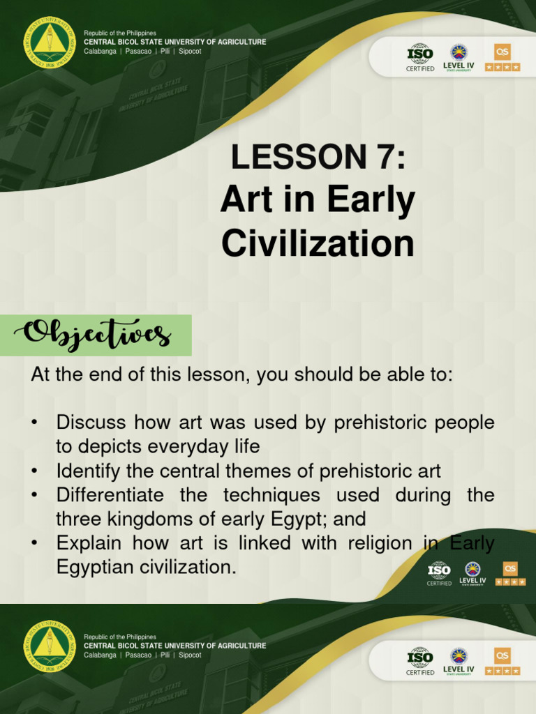 Lesson 7 Art in Early Civilization 1 | PDF | Stone Age | Paleolithic