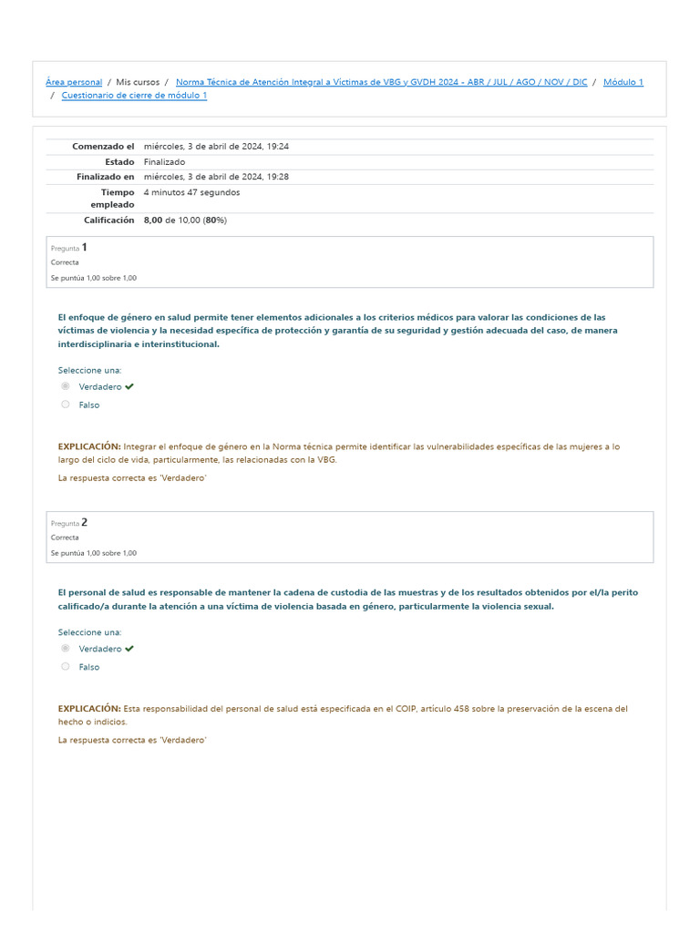 Cuestionario de Cierre de Módulo 1.1 | PDF | La violencia contra las mujeres | Igualdad de género