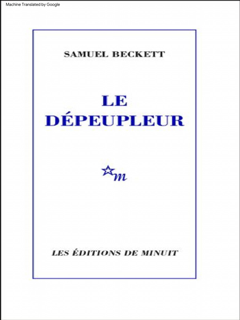 Le Dépeupleur (Beckett Samuel) (Z-Library) | PDF