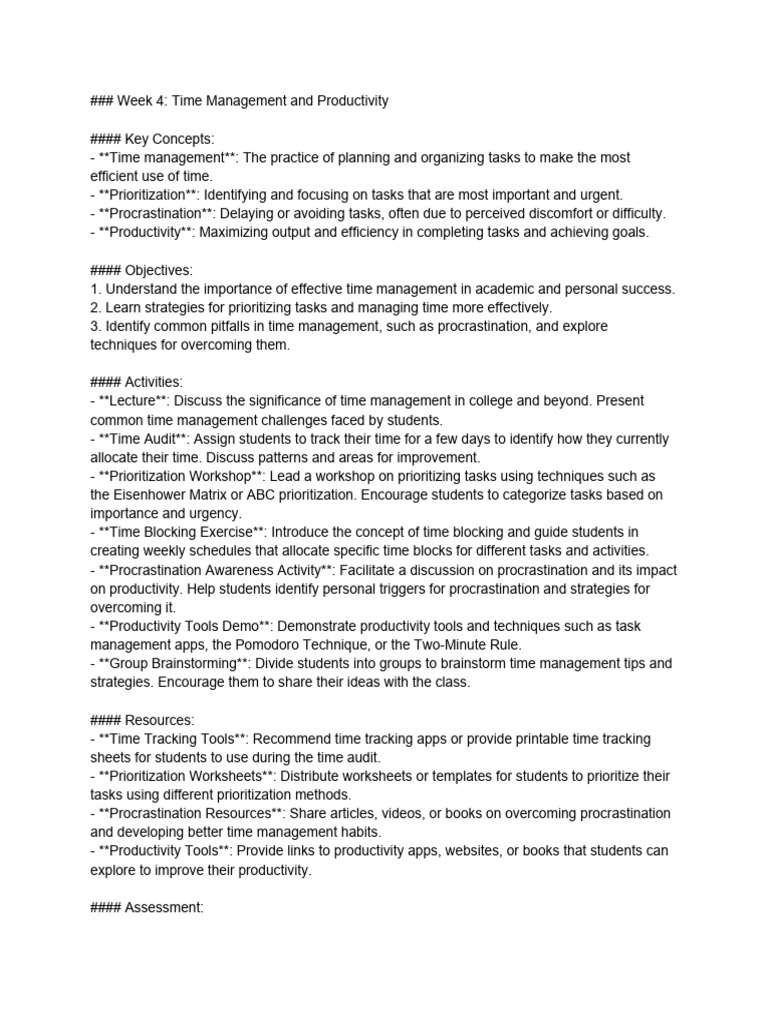 Effective Time Management Strategies | PDF | Time Management ...