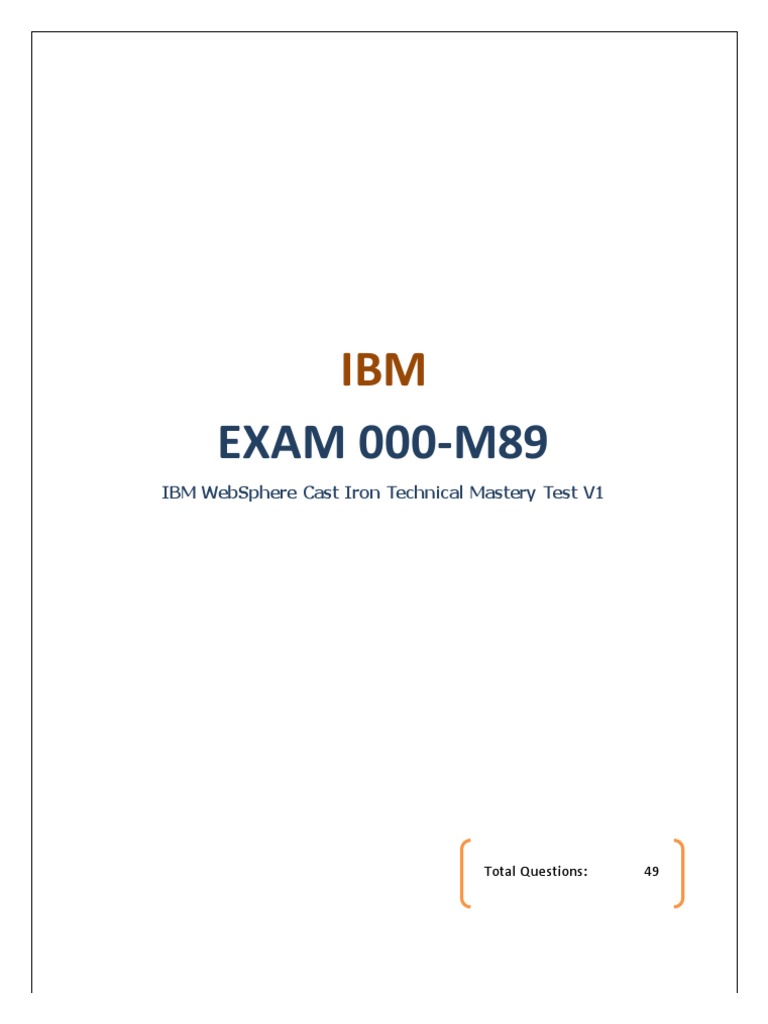 IBM WebSphere Cast Iron Mastery Exam | PDF | Eclipse (Software) | Cloud ...
