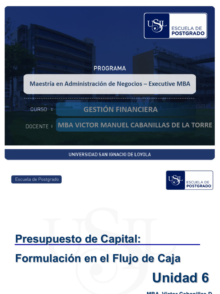 Unidad 6 - Presupuesto de Capital - Formulacion en El Flujo de Caja | PDF | Depreciación ...