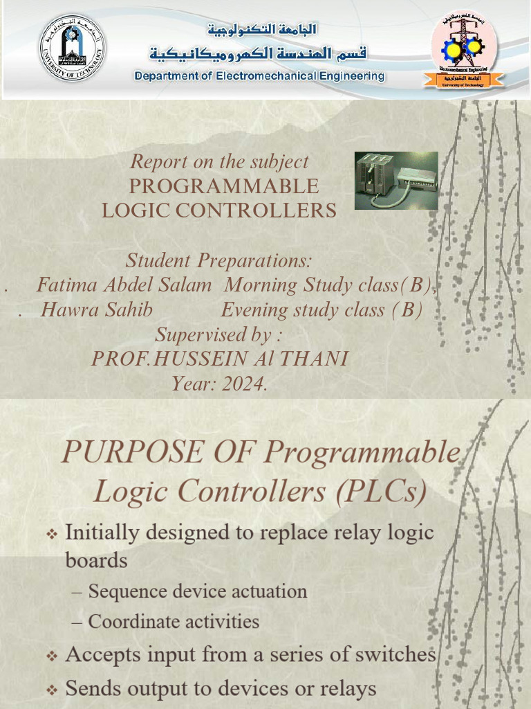 تقرير | PDF | Programmable Logic Controller | Relay