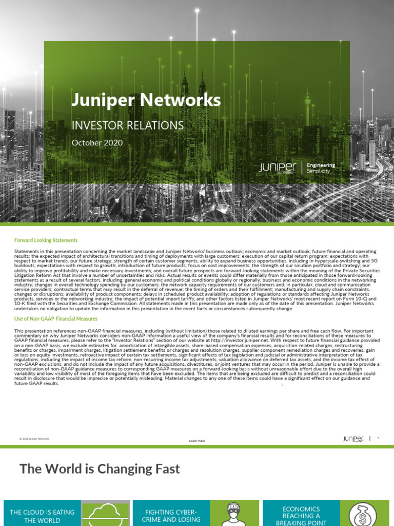 IRAR Presentation October 2020 | PDF | Juniper Networks | Cloud Computing