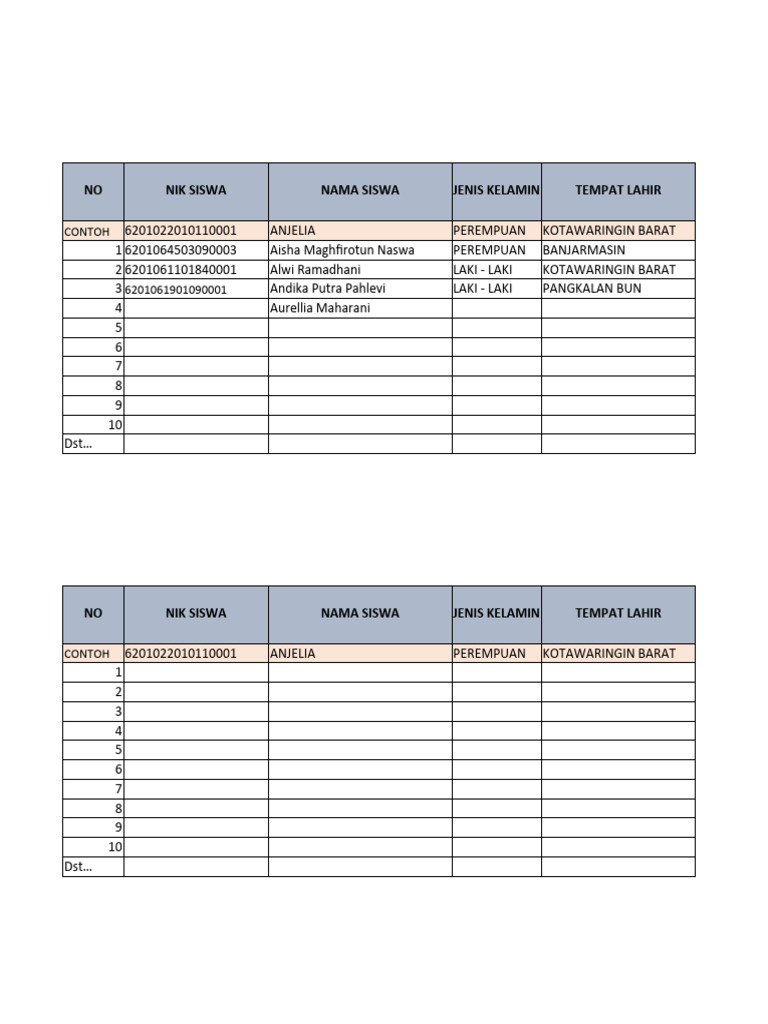 Format Permintaan Data SMP | PDF