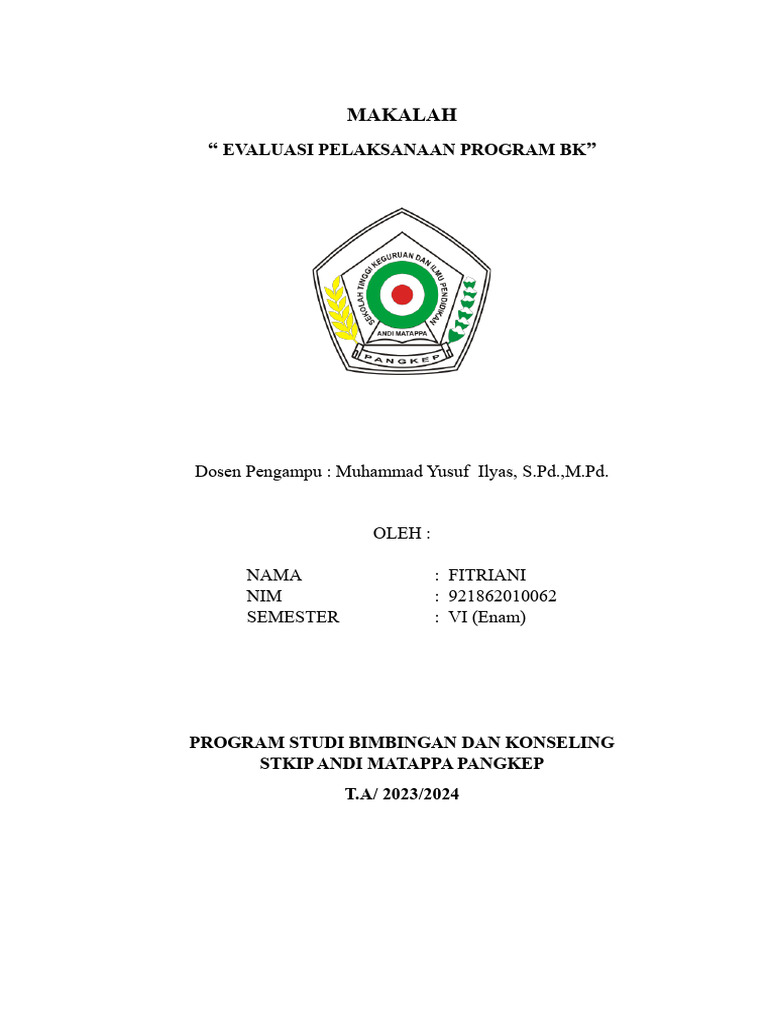 Makalah Evaloasi Dan Supervisi Program BK | PDF