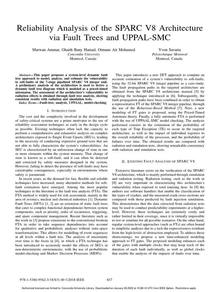 SPARC V8 Architecture Fault Analysis | PDF | Reliability Engineering ...