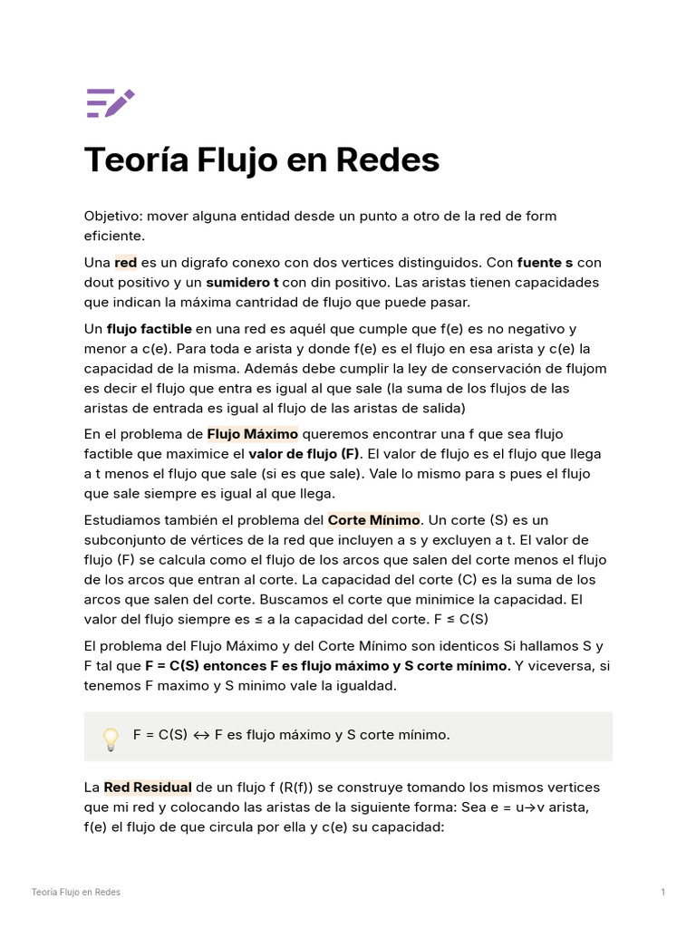 Teora Flujo en Redes Grafos | PDF | Teoría de grafos | Informática teórica