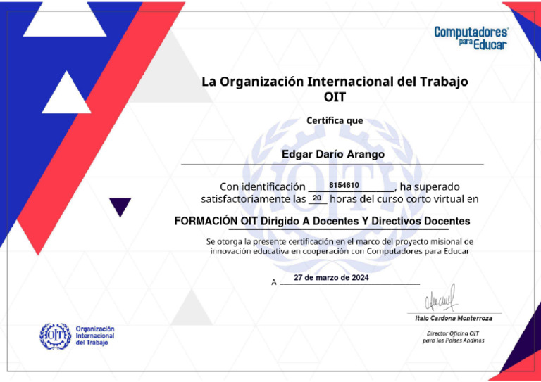 Descargue Aqu Su Certificacin | PDF