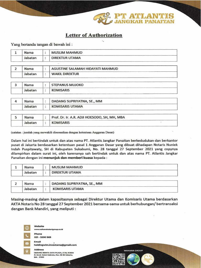 Letter of Authorization 2 | PDF