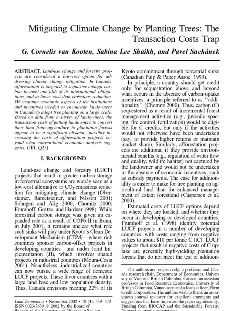 Land Econ Paper | PDF | Crop Rotation | Carbon Offset