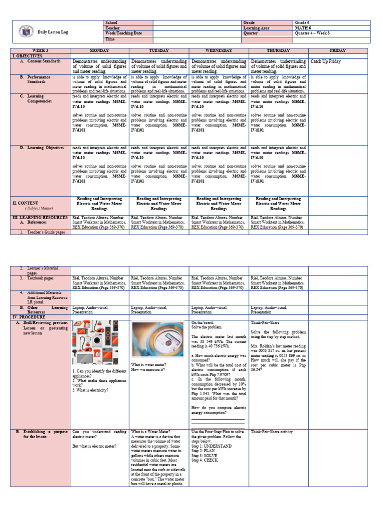 DLL Math Q4 W3 | PDF | Metrology