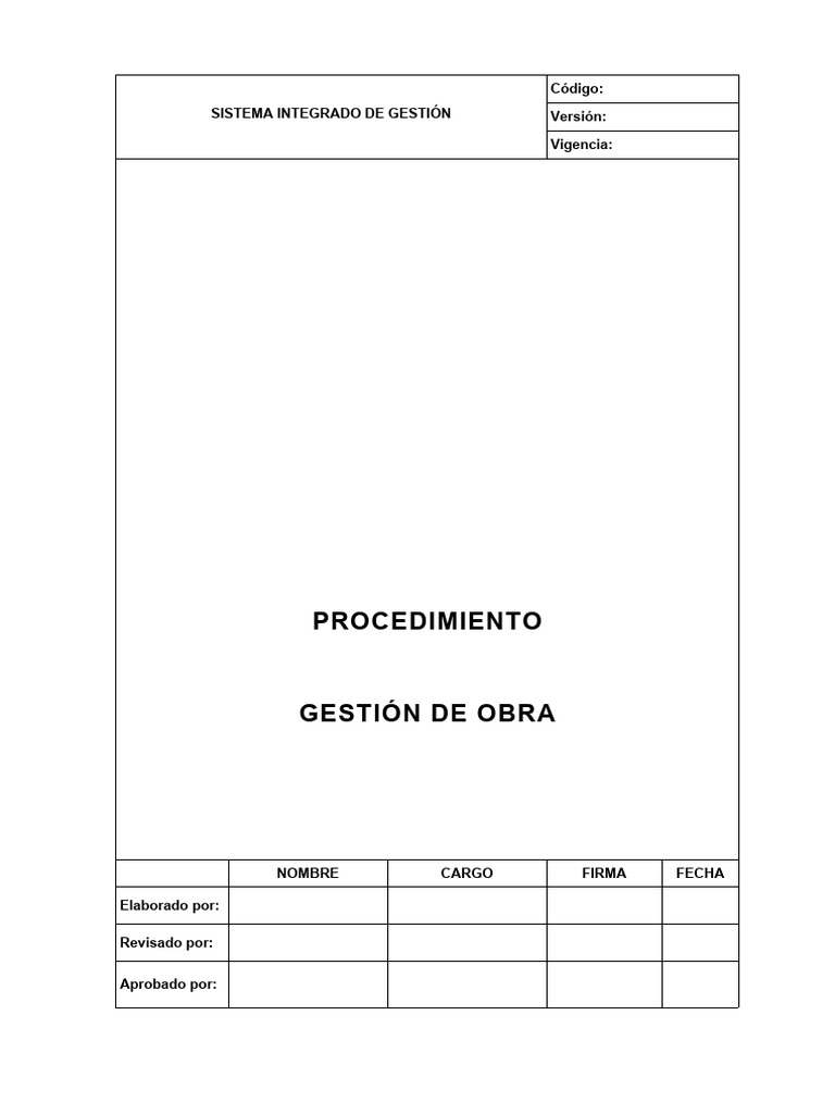 Pr-Ope-02 Gestión de Obra v5 - Aliaga Garden | PDF | Presupuesto | Logística