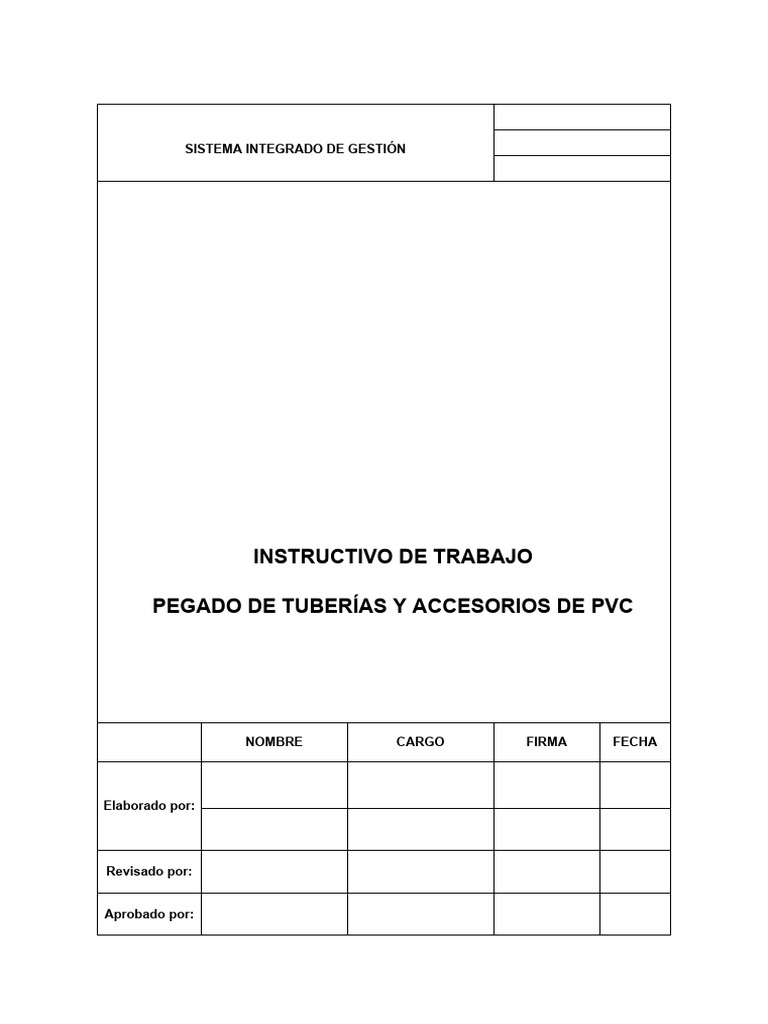 IT02(PR-IISS-01)Pegado de Tuberías y Accesorios de PVC | PDF