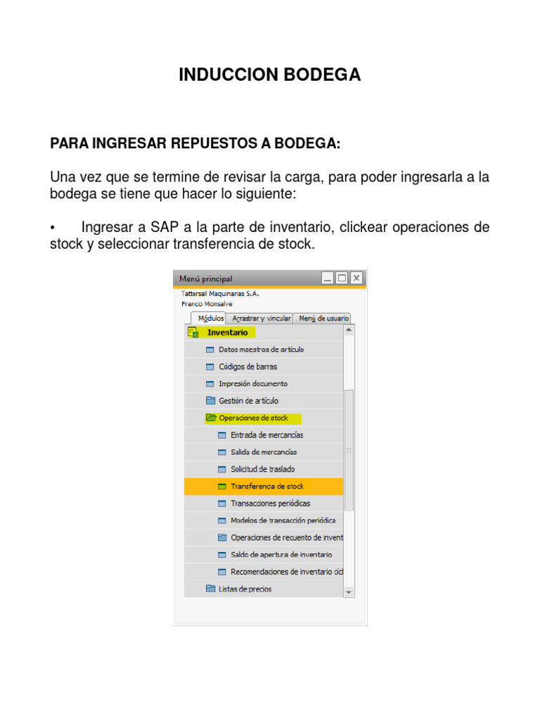 INDUCCION BODEGA | PDF