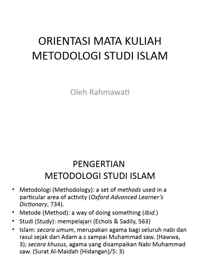 Metodologi Studi Islam | PDF