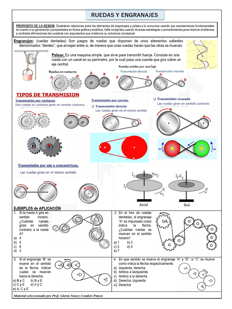 Ruedas y Engranajes 1 | PDF | Engranaje | Geometría euclidiana