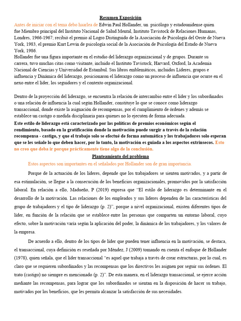 Resumen Introduccion-1 | PDF | Liderazgo | Motivación
