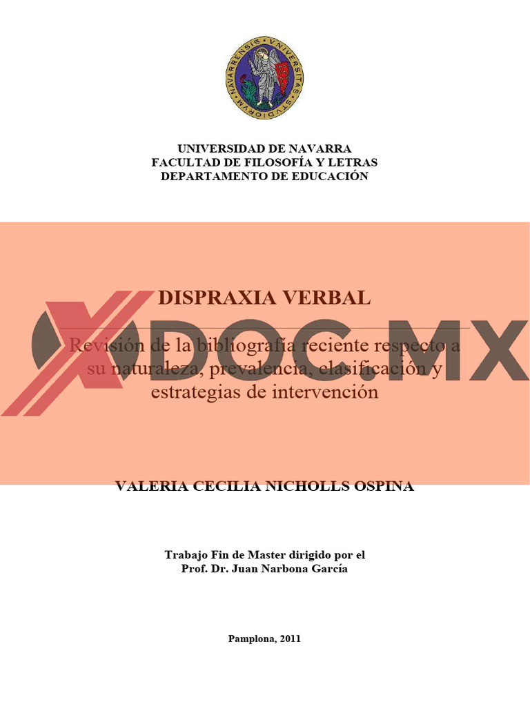 Xdoc - MX Dispraxia Verbal | PDF | Cerebro | Hemisferio cerebral
