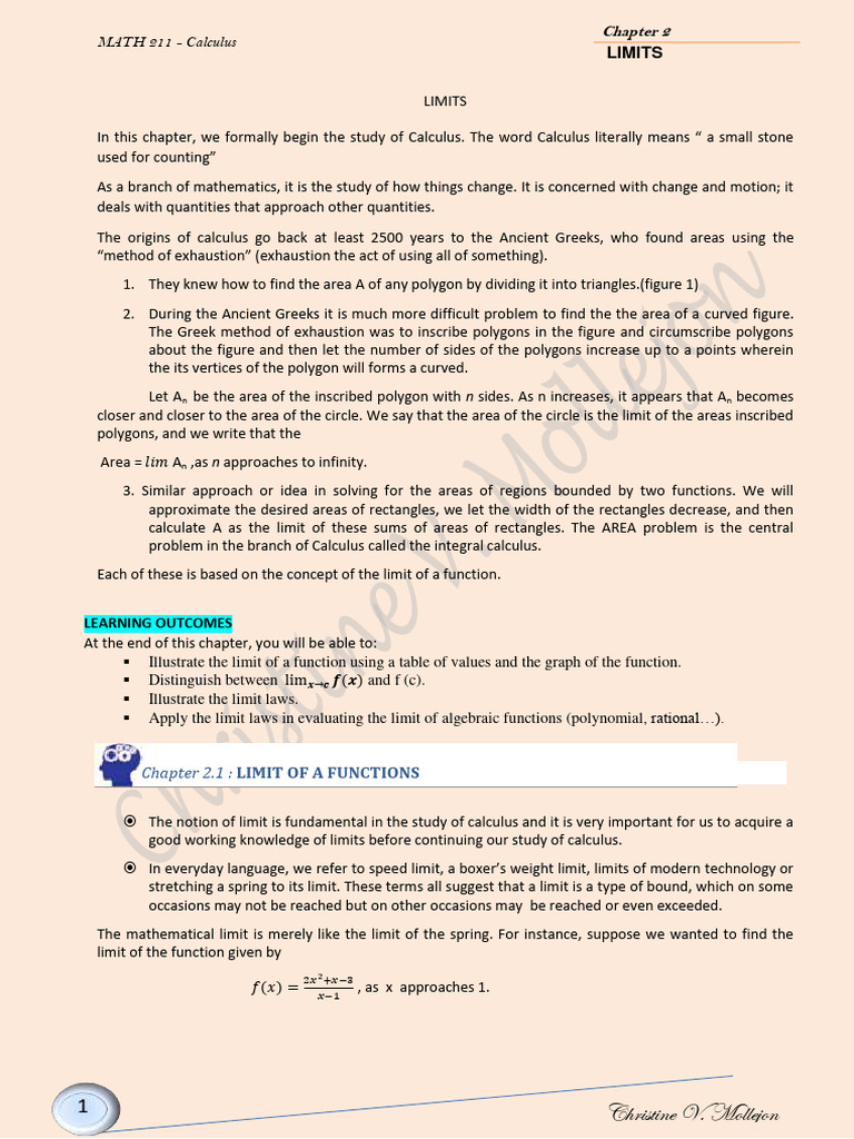MODULE 4_CALCULUS_21-22-1 | PDF | Area | Function (Mathematics)