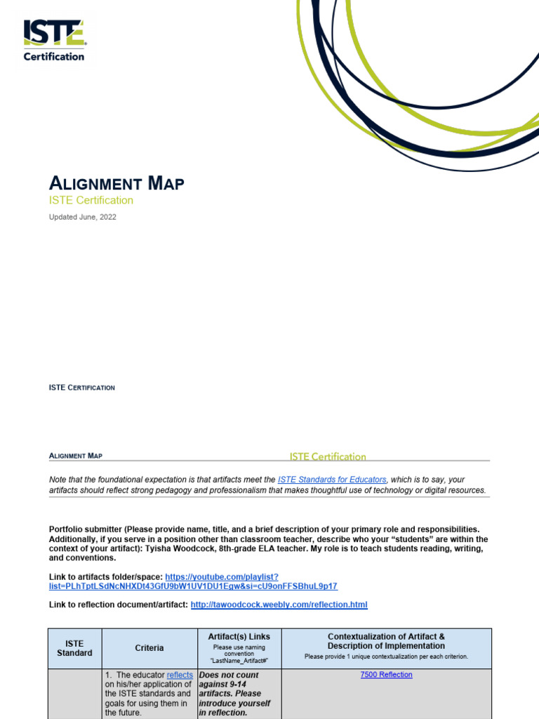 Iste Certification - Alignment Map June 2022 | PDF | Teachers | Learning