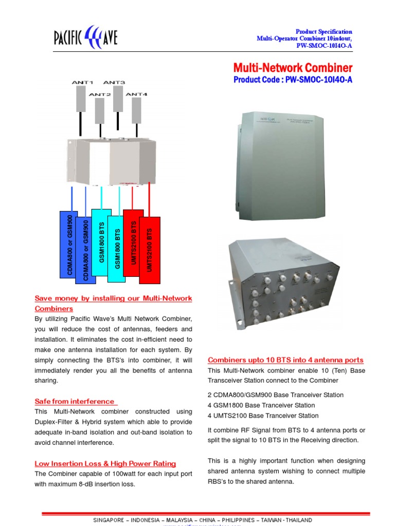 Multi-Network Combiner: Product Code: PW-SMOC-10I4O-A | PDF ...