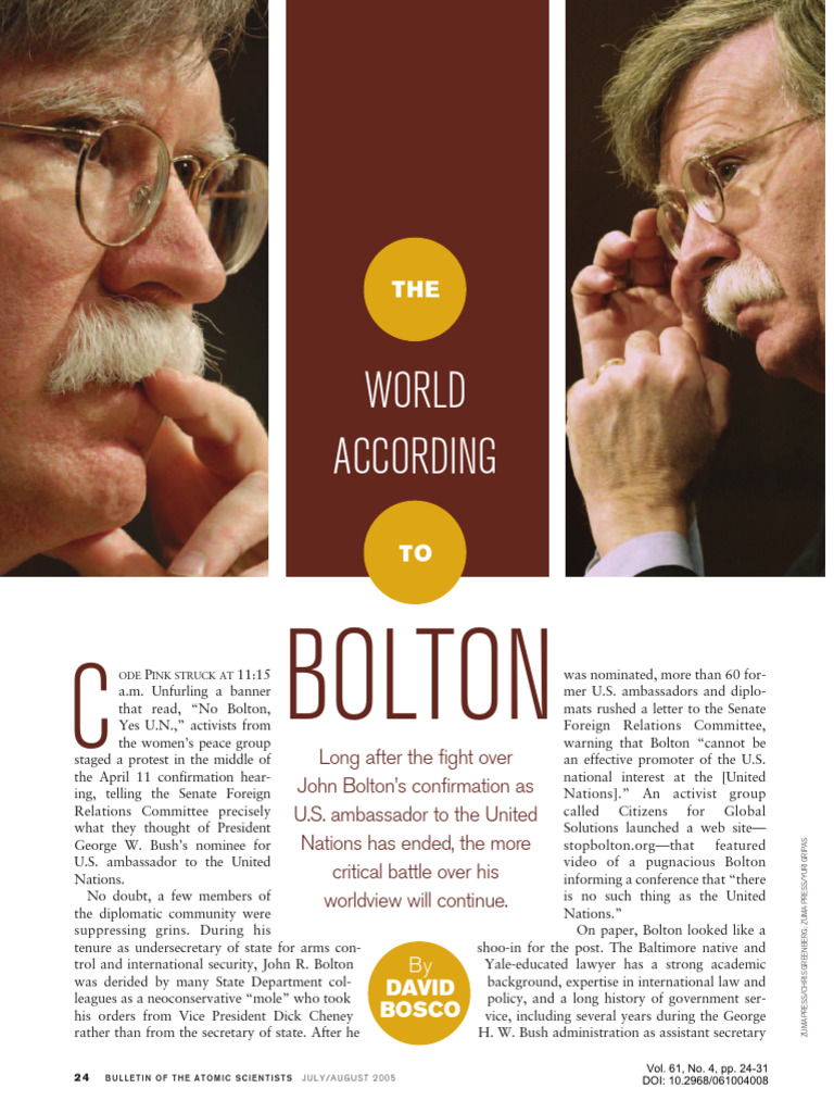 Bosco 2005 The World According To Bolton | PDF | International Criminal Court | Nuclear ...