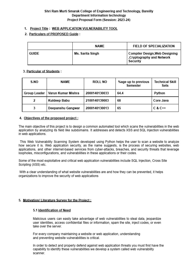 Annexure X (A) - Project Proposal Form | PDF | World Wide Web ...