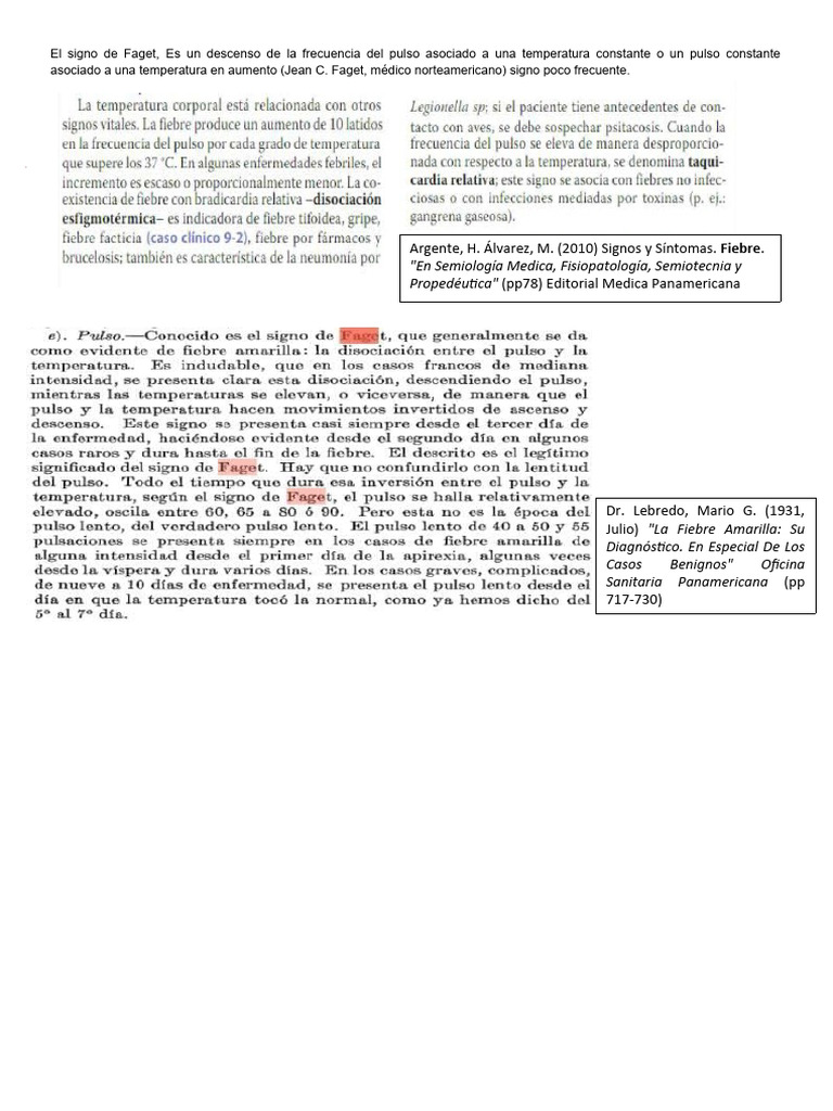 Signo de Faget. | PDF | Fiebre | Inflamación