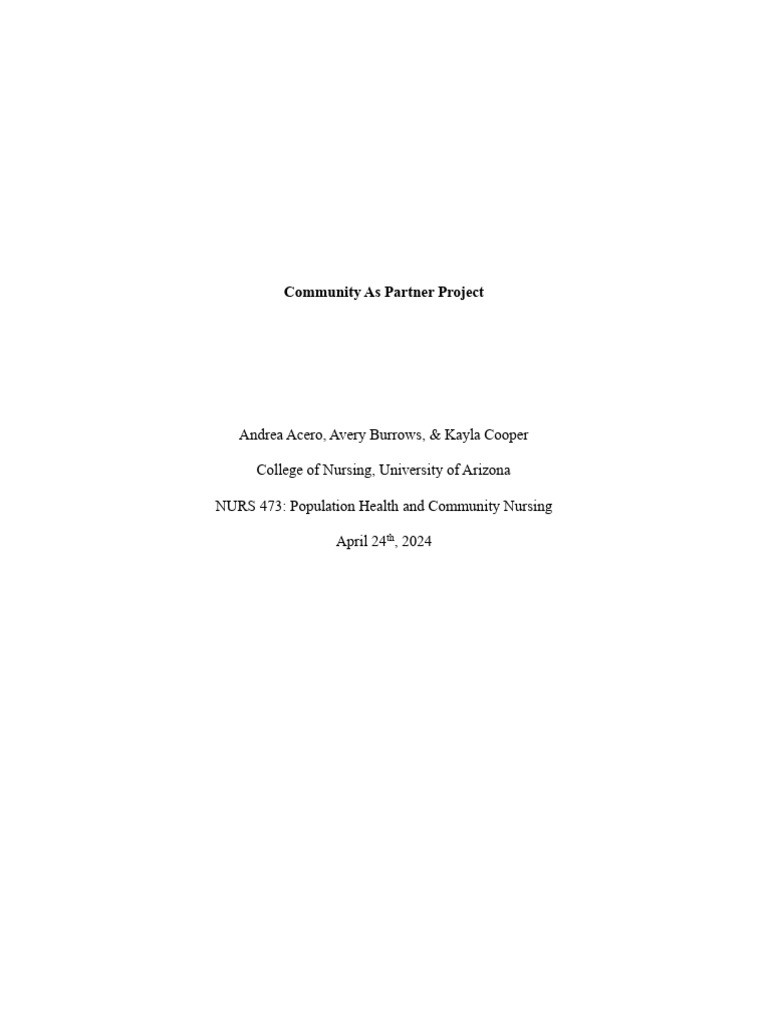 Community As Partner Project | PDF | Pollution | Water