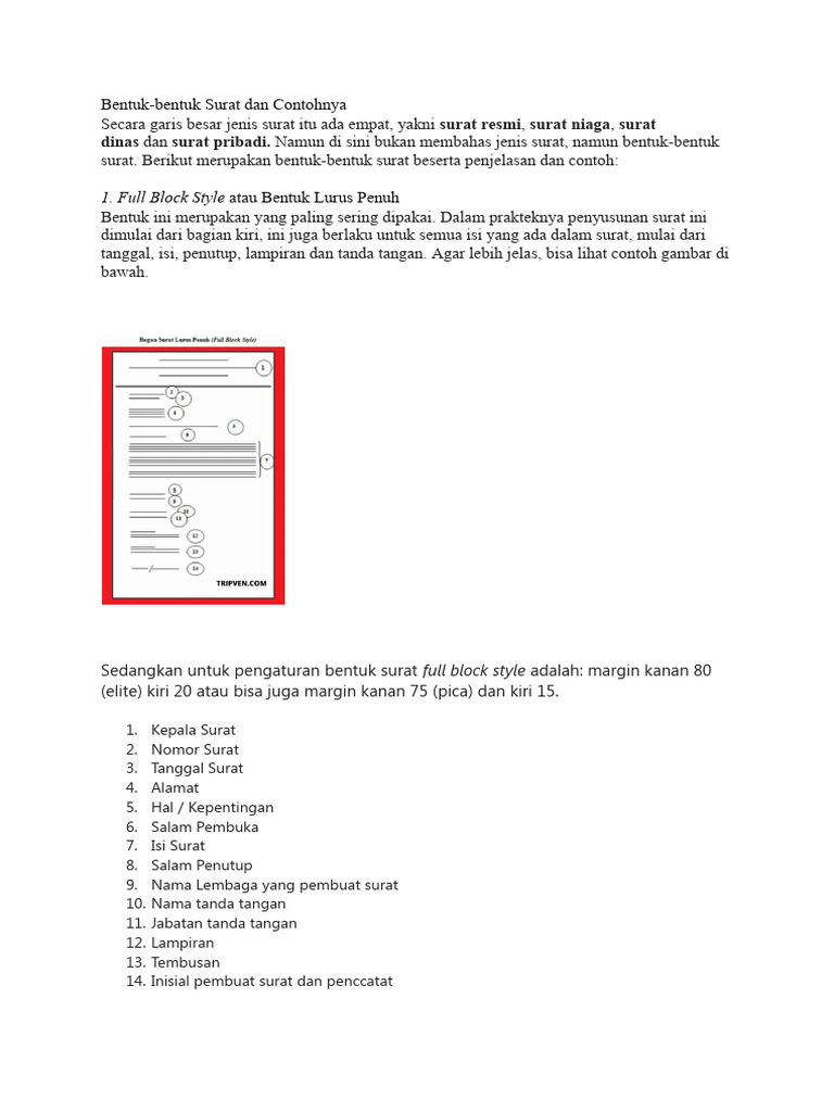 Contoh Style Surat | PDF | Seni & Disiplin Bahasa