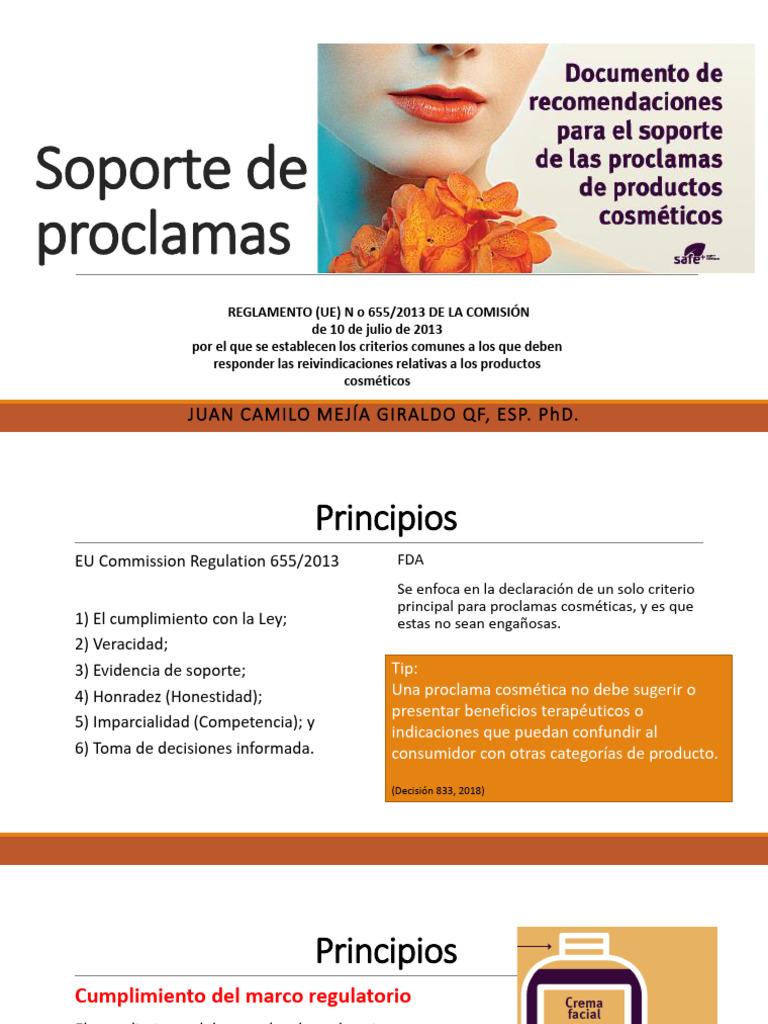 Proclamas Cosméticas y Regulaciones | PDF | Evaluación