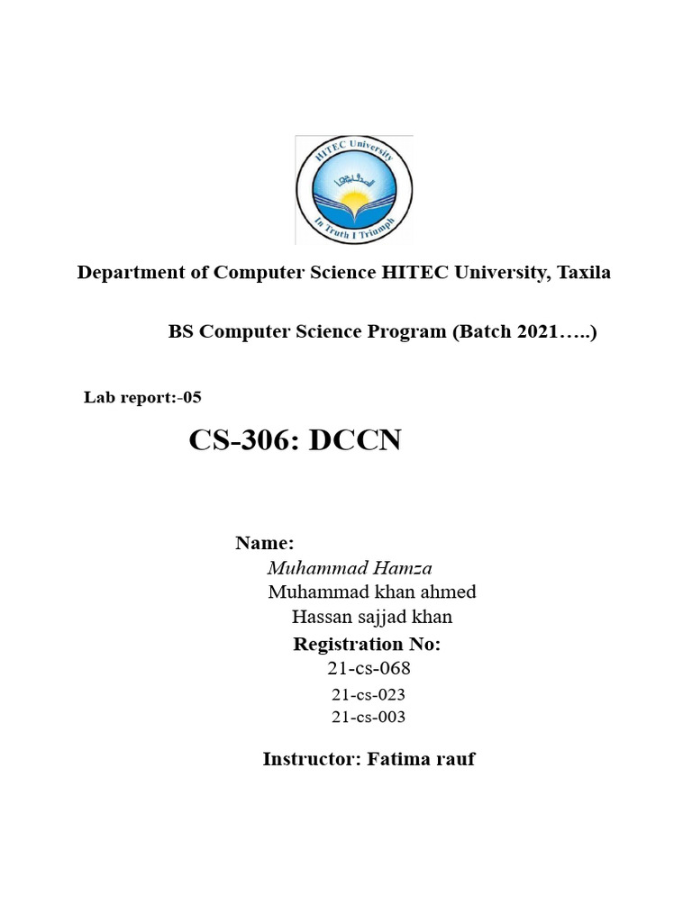 lab 5 dccn | PDF | Computer Network | Communications Protocols